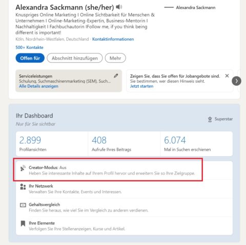 LinkedIn Creator Modus I Das musst du wissen I Video